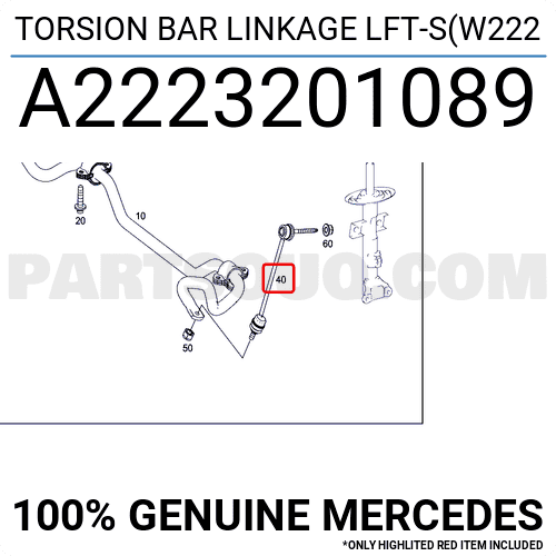 TORSION BAR LINKAGE LFT-S(W222 A2223201089 | MERCEDES Parts | PartSouq