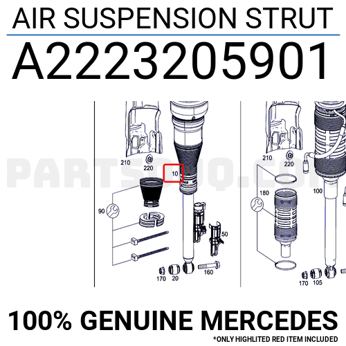 AIR SUSPENSION STRUT A2223205901 | MERCEDES Parts | PartSouq