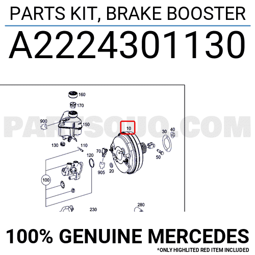 PARTS KIT, BRAKE BOOSTER A2224301130 | MERCEDES Parts | PartSouq