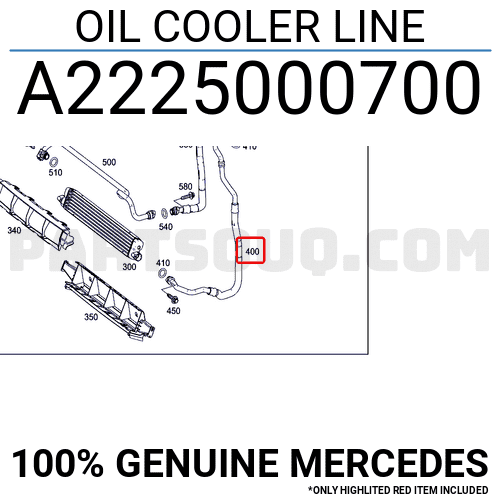 OIL COOLER LINE A2225000700 | MERCEDES Parts | PartSouq