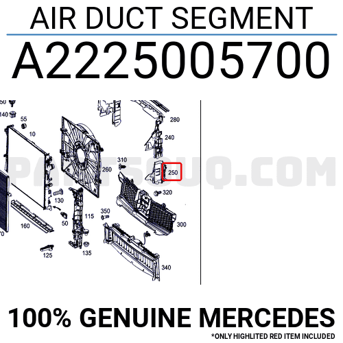 AIR DUCT SEGMENT A2225005700 | MERCEDES Parts | PartSouq
