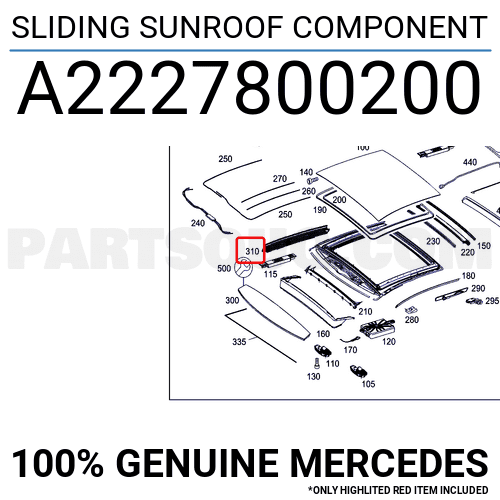 SLIDING SUNROOF COMPONENT A2227800200 | MERCEDES Parts | PartSouq