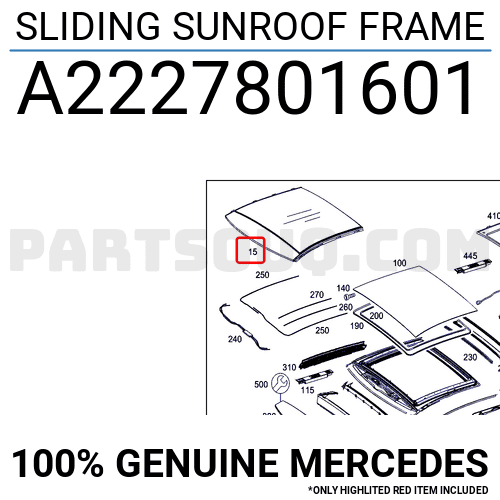 SLIDING SUNROOF FRAME A2227801601 | MERCEDES Parts | PartSouq
