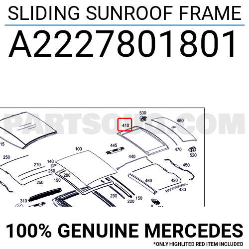 SLIDING SUNROOF FRAME A2227801801 | MERCEDES Parts | PartSouq