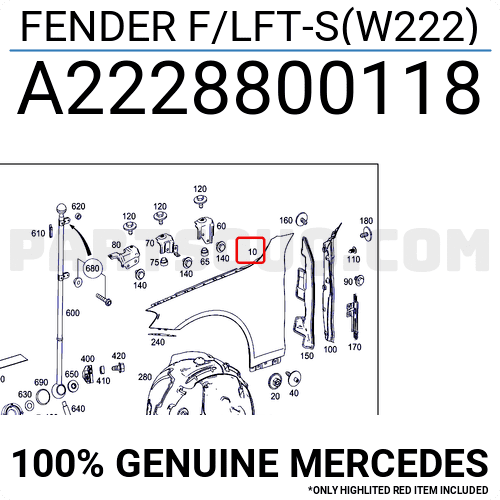 FENDER F/LFT-S(W222) A2228800118 | MERCEDES Parts | PartSouq