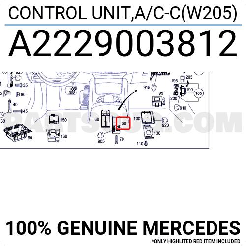 CONTROL UNIT,A/C-C(W205) A2229003812 | MERCEDES Parts | PartSouq