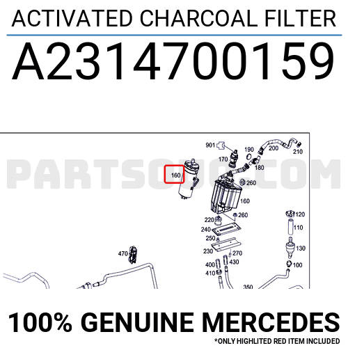 ACTIVATED CHARCOAL FILTER A2314700159 | MERCEDES Parts | PartSouq