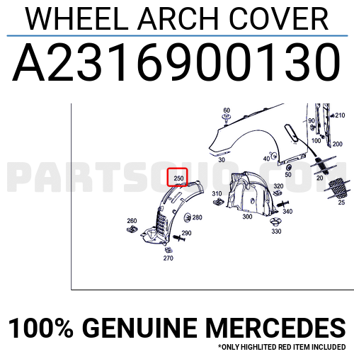 Wheel Arch Cover A2316900130 Mercedes Parts Partsouq