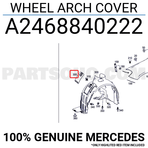 WHEEL ARCH COVER A2468840222 | MERCEDES Parts | PartSouq