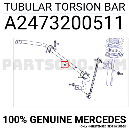 TUBULAR TORSION BAR A2473200511 | MERCEDES Parts | PartSouq