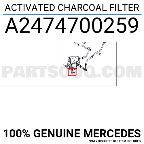 ACTIVATED CHARCOAL FILTER A2474700259 | MERCEDES Parts | PartSouq