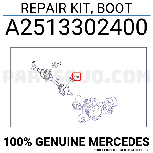 REPAIR KIT, BOOT A2513302400 | MERCEDES Parts | PartSouq