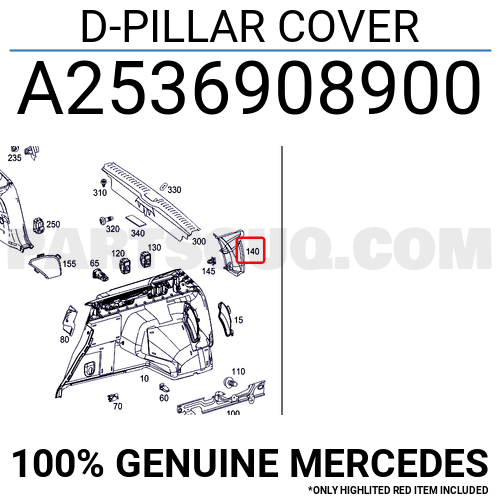 D-PILLAR COVER A2536908900 | MERCEDES Parts | PartSouq