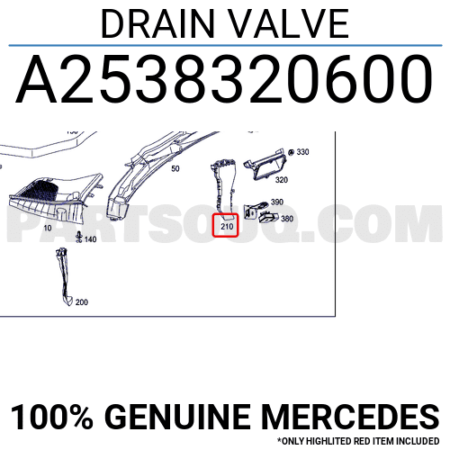 DRAIN VALVE A2538320600 | MERCEDES Parts | PartSouq