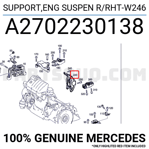 SUPPORT,ENG SUSPEN R/RHT-W246 A2702230138 | MERCEDES Parts | PartSouq