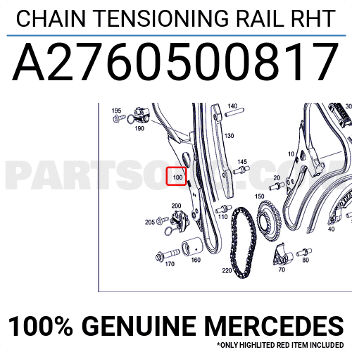 CHAIN TENSIONING RAIL RHT A2760500817 | MERCEDES Parts | PartSouq