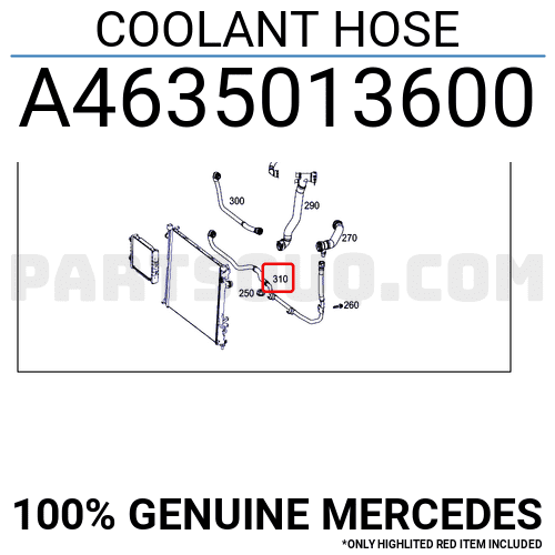 COOLANT HOSE A4635013600 | MERCEDES Parts | PartSouq