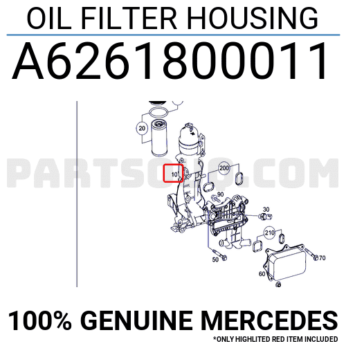 OIL FILTER HOUSING A6261800011 | MERCEDES Parts | PartSouq