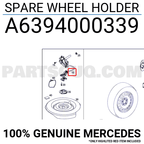 SPARE WHEEL HOLDER A6394000339 | MERCEDES Parts | PartSouq