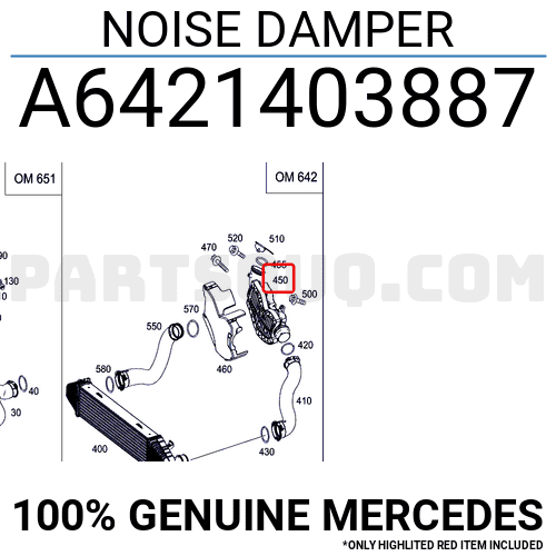 NOISE DAMPER A6421403887 | MERCEDES Parts | PartSouq