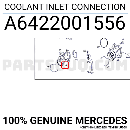 COOLANT INLET CONNECTION A6422001556 | MERCEDES Parts | PartSouq