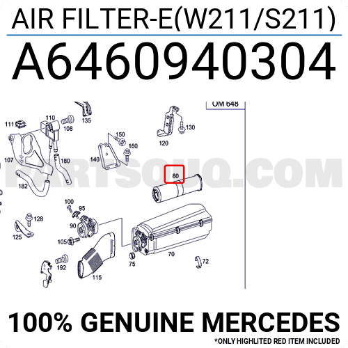 AIR FILTER-E(W211/S211) A6460940304 | MERCEDES Parts | PartSouq