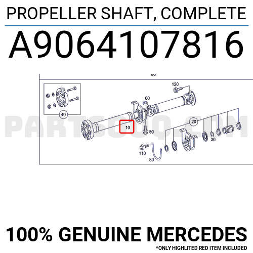 PROPELLER SHAFT, COMPLETE A9064107816 | MERCEDES Parts | PartSouq