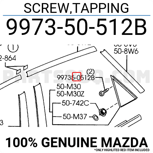 SCREW,TAPPING 997350512B | Mazda Parts | PartSouq