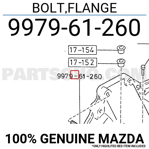 BOLT,FLANGE 997961260 | Mazda Parts | PartSouq