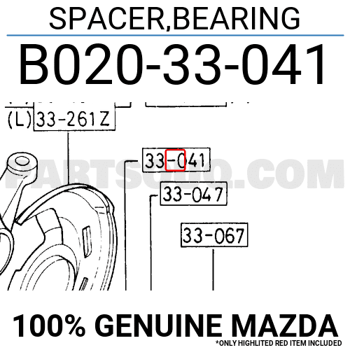 SPACER,BEARING B02033041 | Mazda Parts | PartSouq