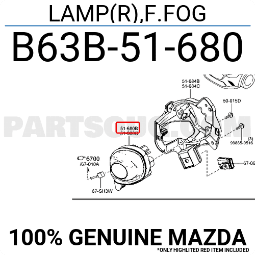 LAMP(R),F.FOG B63B51680 | Mazda Parts | PartSouq