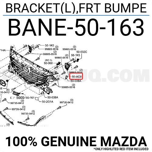BRACKET(L),FRT BUMPE BANE50163 | Mazda Parts | PartSouq