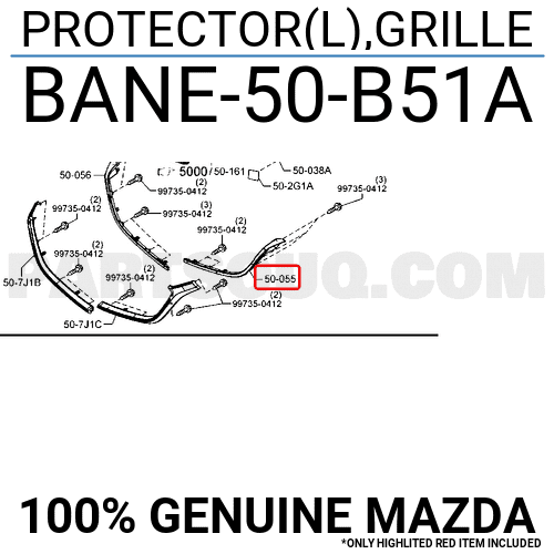 PROTECTOR(L),GRILLE BANE50B51A | Mazda Parts | PartSouq
