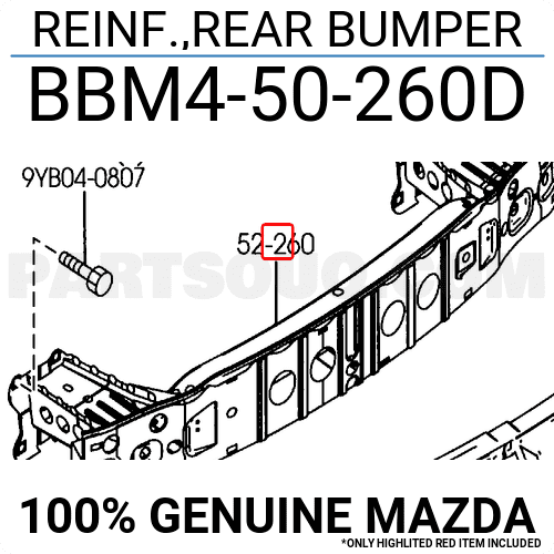 REINF.,REAR BUMPER BBM450260D | Mazda Parts | PartSouq