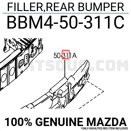 FILLER,REAR BUMPER BBM450311C | Mazda Parts | PartSouq