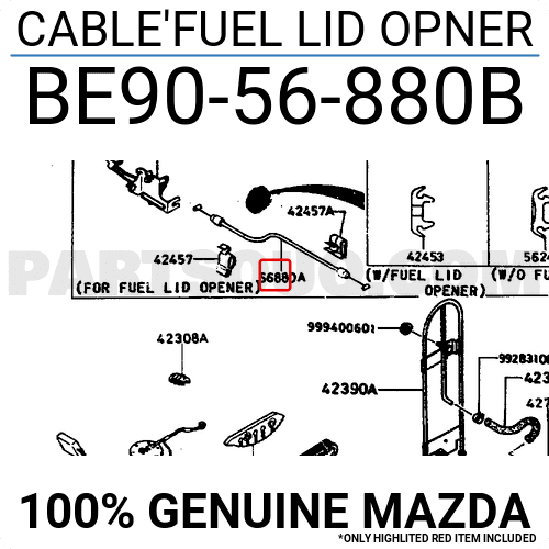 CABLE FUEL LID OPNER BE9056880B | Mazda Parts | PartSouq