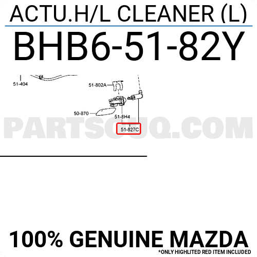 ACTU.H/L CLEANER (L) BHB65182Y | Mazda Parts | PartSouq