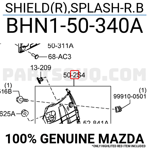 SHIELD(R),SPLASH-R.B BHN150340A | Mazda Parts | PartSouq