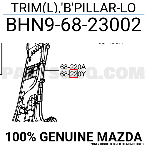 TRIM(L), B PILLAR-LO BHN96823002 | Mazda Parts | PartSouq
