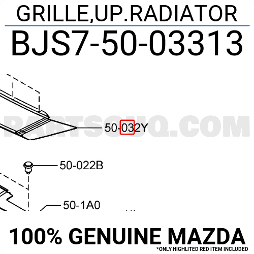 GRILLE,UP.RADIATOR BJS75003313 | Mazda Parts | PartSouq