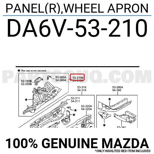 PANEL(R),WHEEL APRON DA6V53210 | Mazda Parts | PartSouq