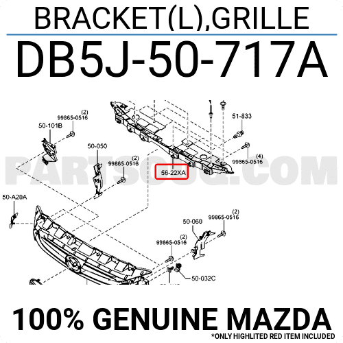 BRACKET(L),GRILLE DB5J50717A | Mazda Parts | PartSouq