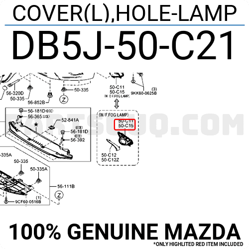 COVER(L),HOLE-LAMP DB5J50C21 | Mazda Parts | PartSouq