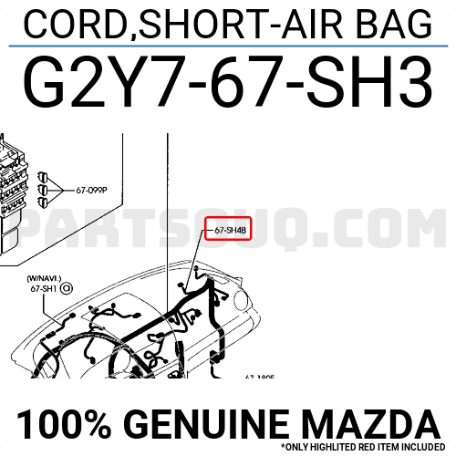 CORD,SHORT-AIR BAG G2Y767SH3 | Mazda Parts | PartSouq