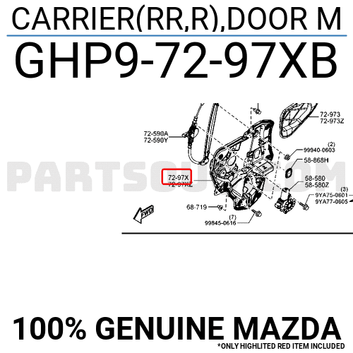 CARRIER(RR,R),DOOR M GHP97297XB | Mazda Parts | PartSouq