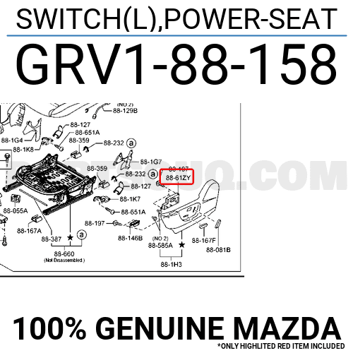 SWITCH(L),POWER-SEAT GRV188158 | Mazda Parts | PartSouq