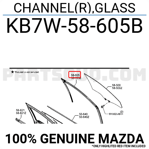 CHANNEL(R),GLASS KB7W58605B | Mazda Parts | PartSouq