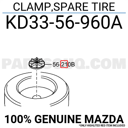 CLAMP,SPARE TIRE KD3356960A | Mazda Parts | PartSouq