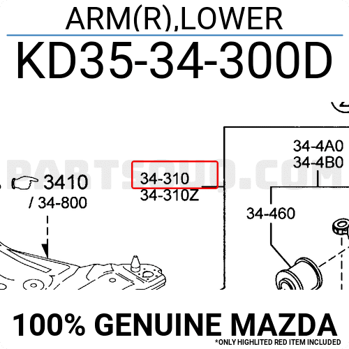 ARM(R),LOWER KD3534300D | Mazda Parts | PartSouq