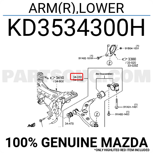 ARM(R),LOWER KD3534300H | Mazda Parts | PartSouq